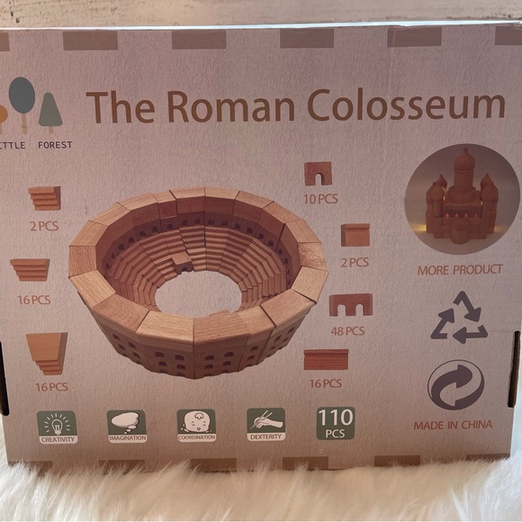 Little Forest | Toys | Nib Solid Wood Block Set Of The Roman Colosseum ...